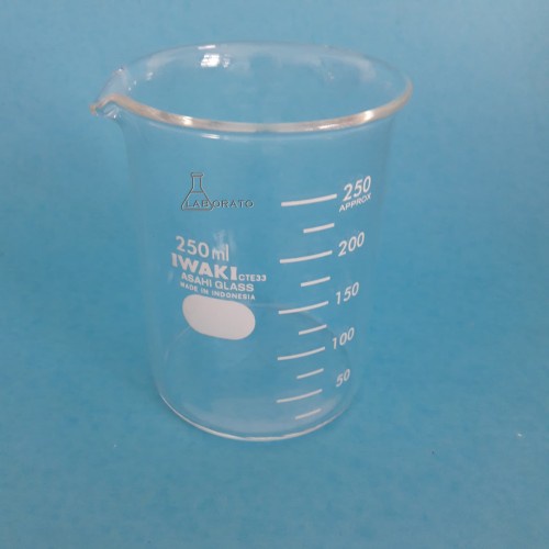 Jual BEAKER GLASS 250 ML IWAKI PYREX GELAS KIMIA NEW LAB | Shopee Indonesia