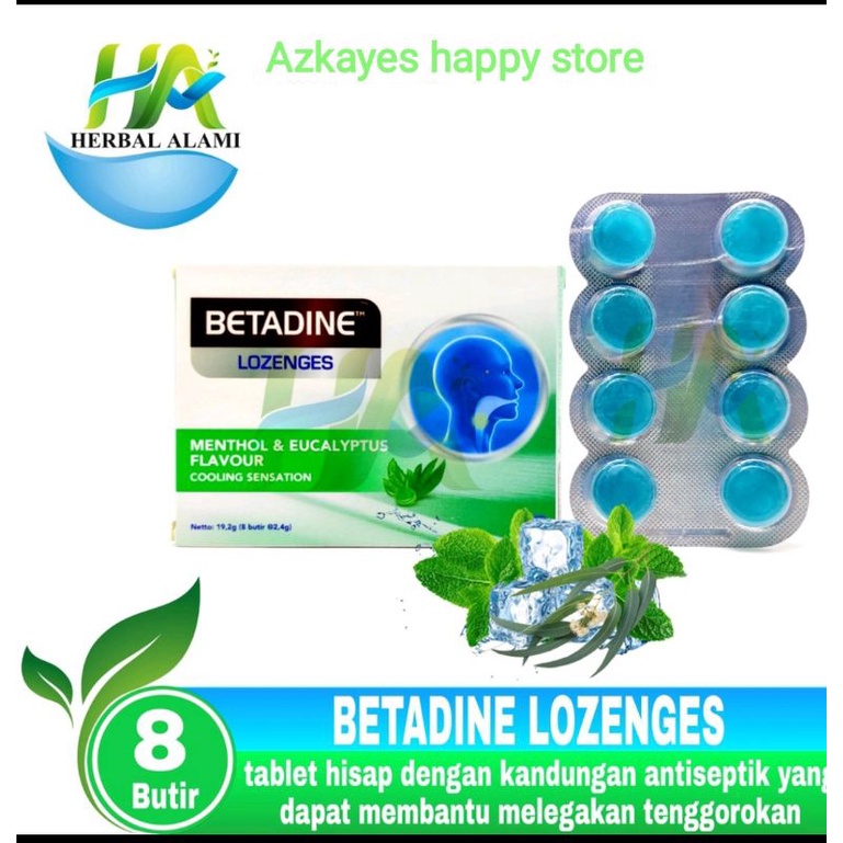 Jual BETADINE LOZENGES. PERMEN TABLET HISAP YANG MELEGAKAN TENGGOROKAN ...
