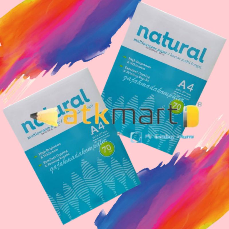 Jual KERTAS HVS / FOTOCOPY / PRINT NATURAL A4 70 GSM ( 1 RIM ) | Shopee Indonesia