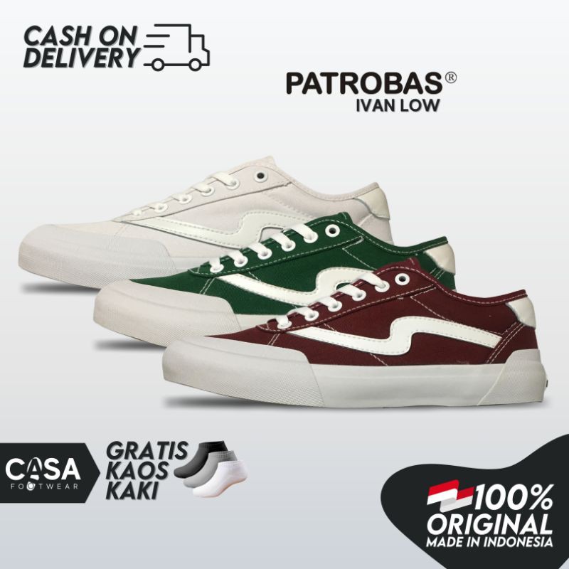 Jual Sepatu Patrobas Ivan Low Maroon / Triple White / Forest - Sepatu ...