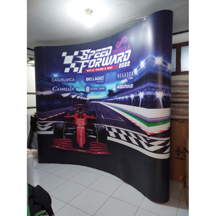 Jual Backwall backdrop pameran portable curve or straight 3 x 3 plus ...