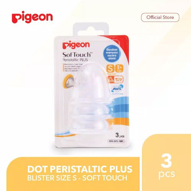 Jual Pigeon SofTouch Peristaltic Plus Nipple isi 3pcs | Shopee Indonesia