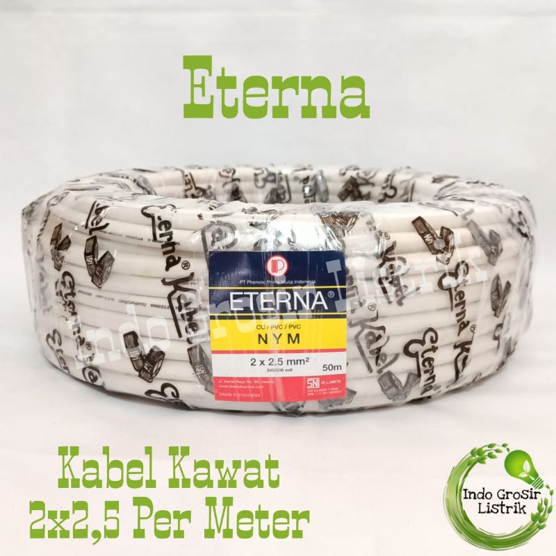 Jual Kabel Kawat 2x2,5 NYM Eterna Kabel Listrik 2x2.5 Tembaga (Potongan) Kabel 2x2.5 Eterna ...