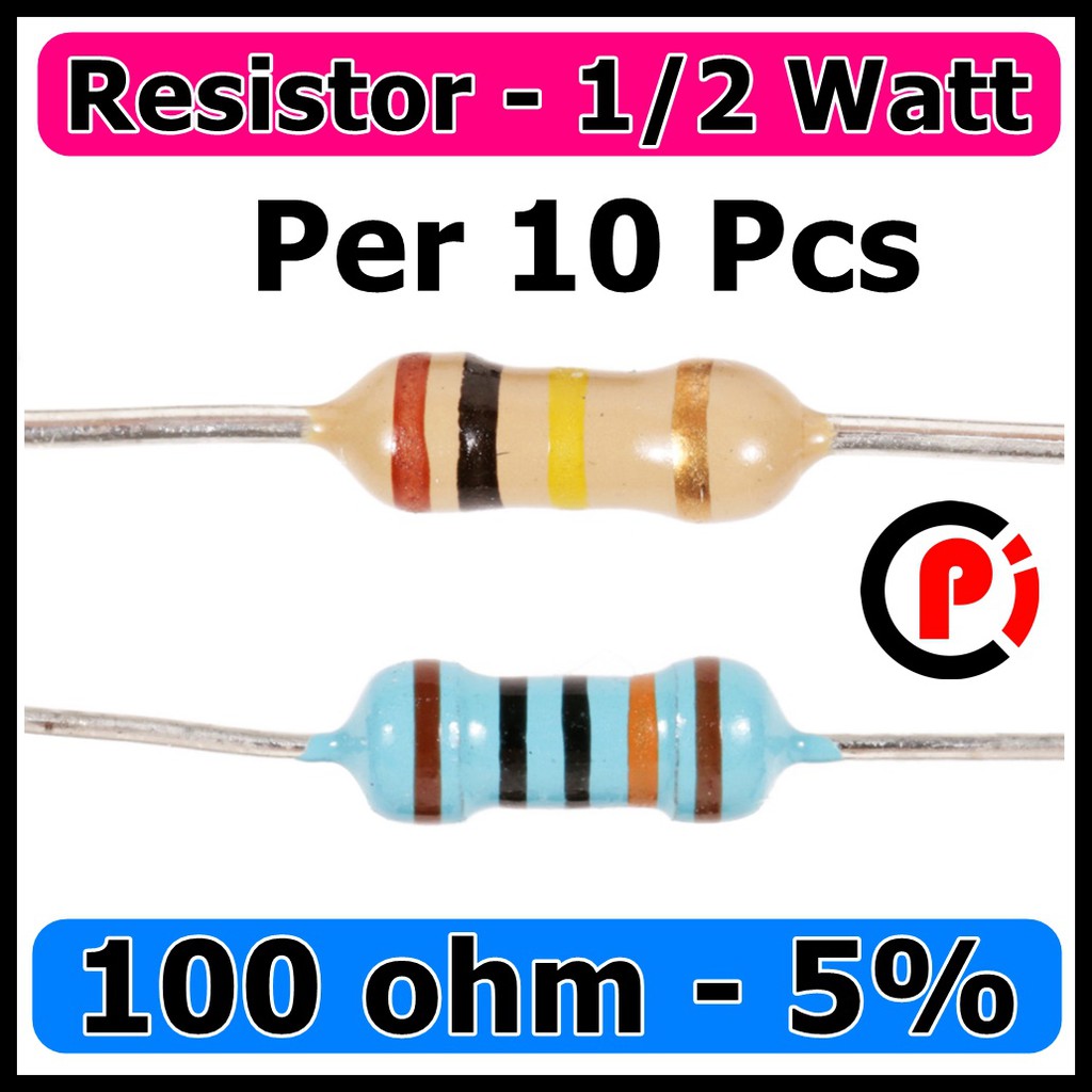Jual Resistor 10 Pcs 100 Ohm 5% 1/2W Resistor Carbon Film | Shopee Indonesia