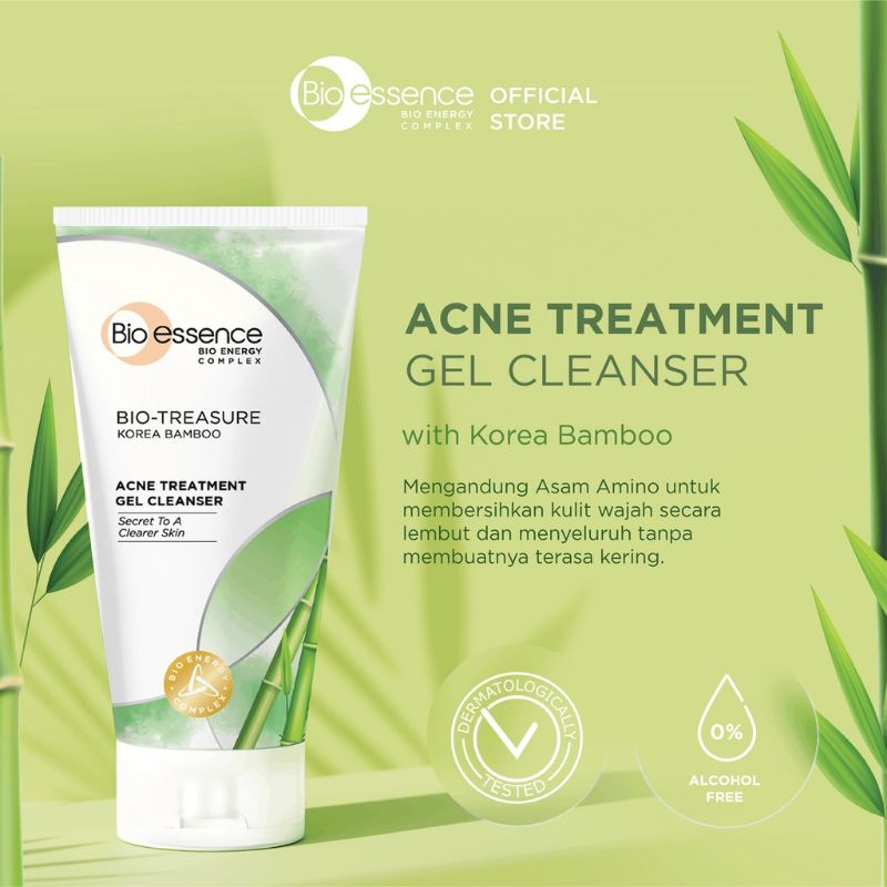 Jual Bio Essence Acne Treatment Gel Cleanser with korean bamboo 150 gr ...