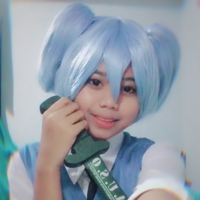 Jual cosplay fullset nagisa shiota/wig biru nagisa shiota/pisau ...