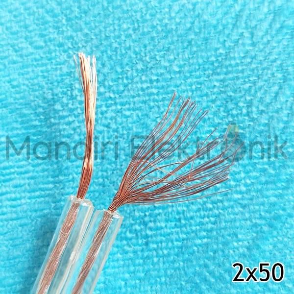 Jual Kabel Listrik Transparan 2x50 per meter - Kabel Audio - Kabel Listrik Audio 2 x 50 Meteran ...
