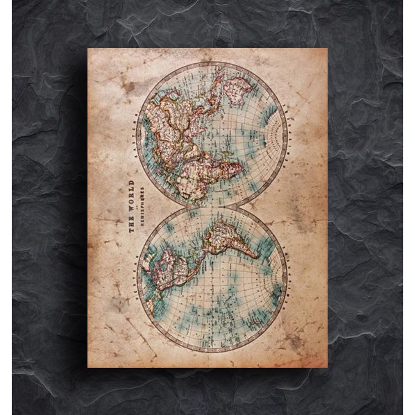 Jual Dekosistem A115- 30x40 Hiasan Dinding kayu Pajangan gambar wolrd ...