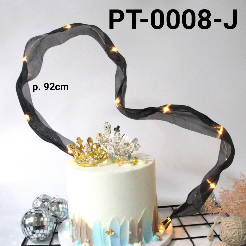 Jual GR-PT-0008 Cake topper hiasan kue pita putih pink biru ungu hitam ...