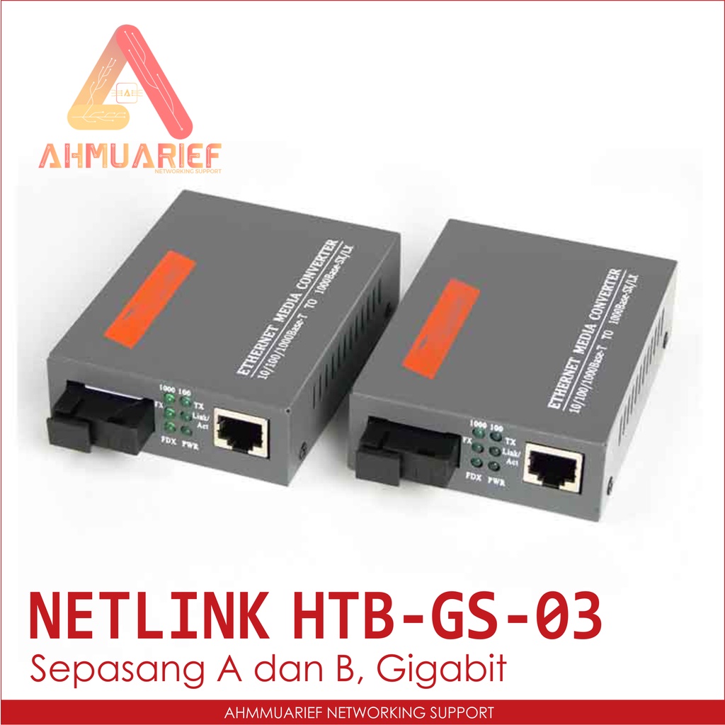 Jual SEPASANG NETLINK HTB GS 03 AB SINGLE MODE GIGABIT FIBER OPTIK ETHERNET MEDIA CONVERTER 10 ...