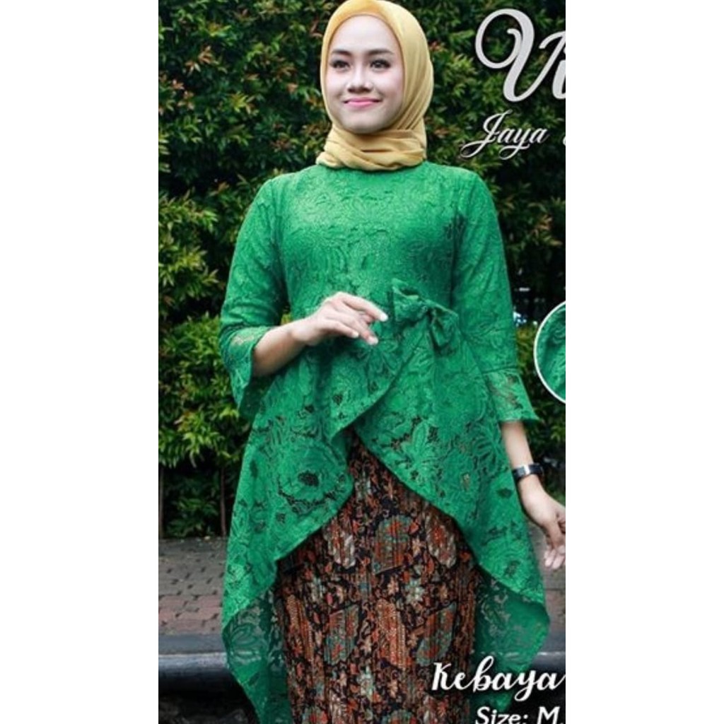 Jual Atasan Brukat Kebaya SRI KANDI kebaya kutubaru Ijo Botol/kebaya ...