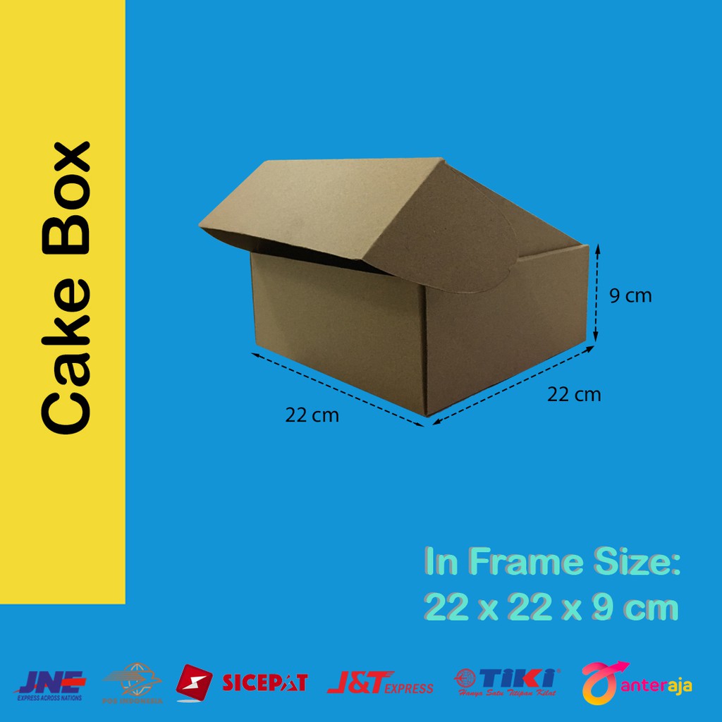 Jual KARDUS KARTON UK 22x22x9 CM / KOTAK KARTON / KOTAK PIZZA / DUS KUE ...
