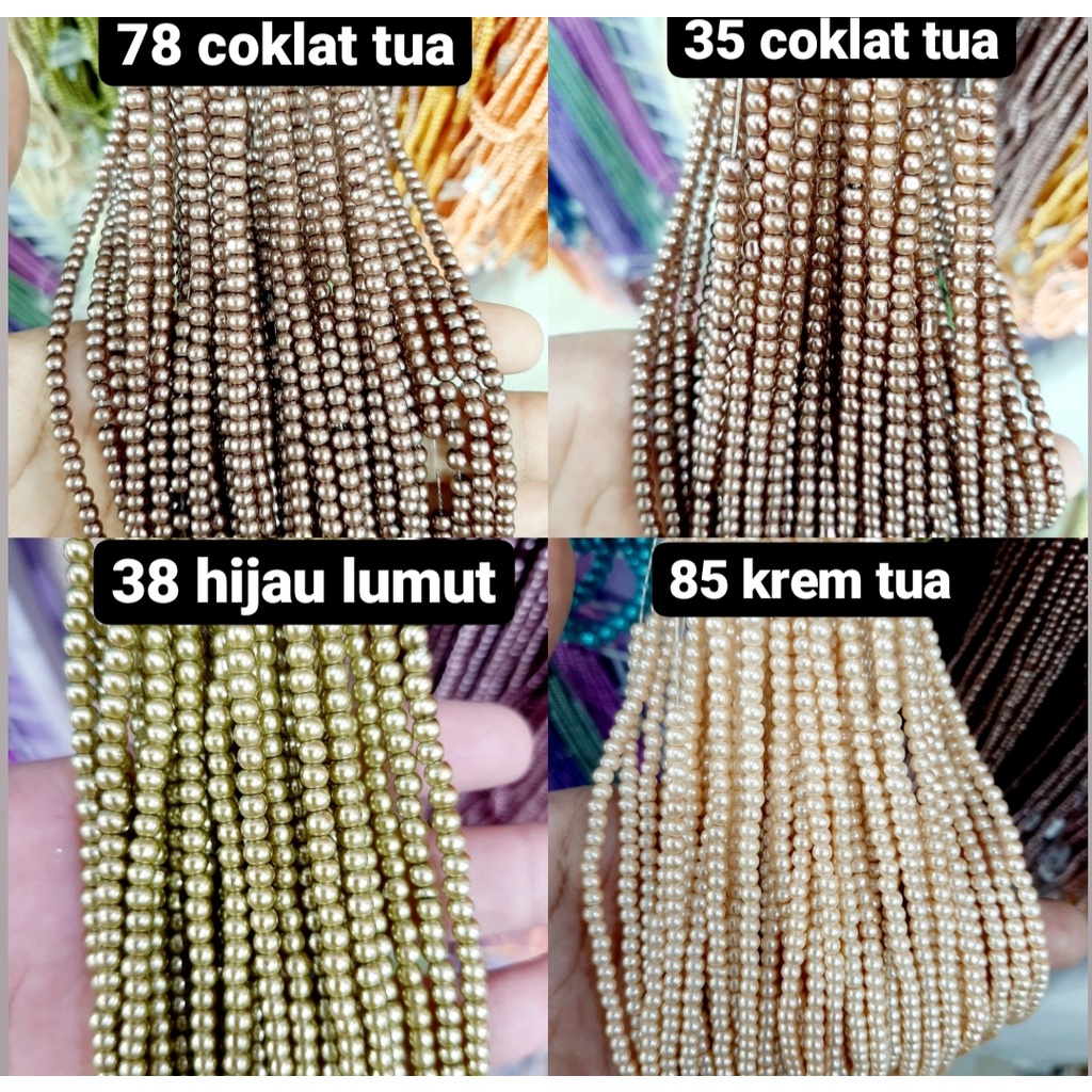 Jual Mote Mutiara Sintetis Kilap 4mm untuk Bahan Kerajinan/Kalung/Bahan ...