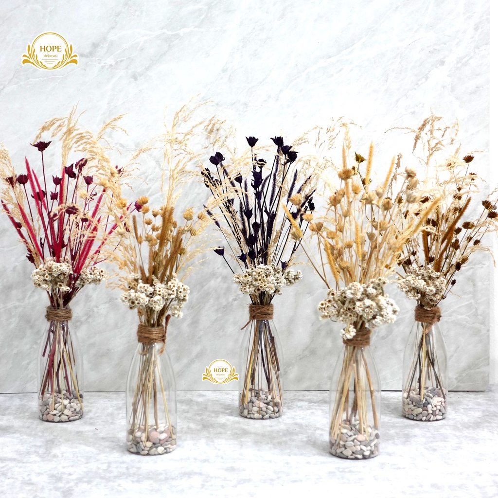 Jual 1 Set Rangkaian Bunga Kering Aesthetic Murah Hiasan Meja Tamu ...