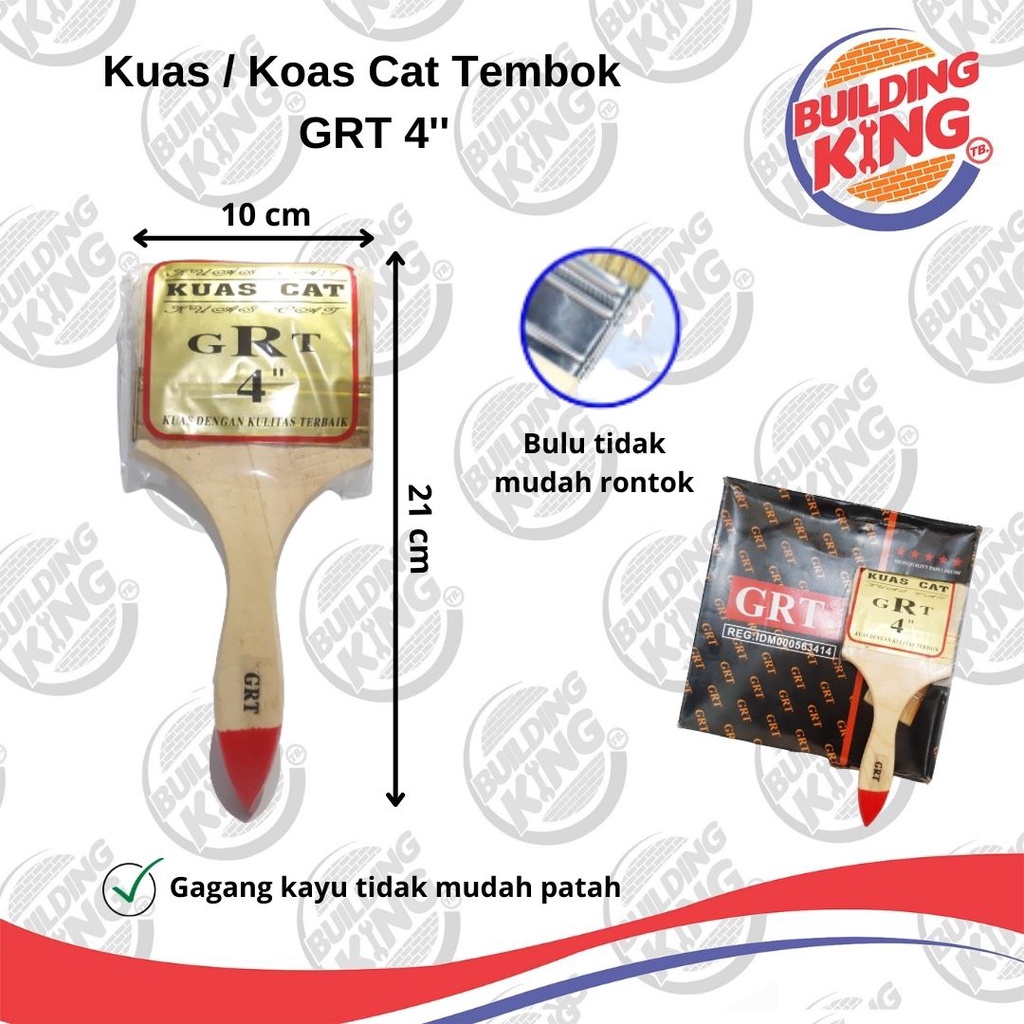 Jual Kuas Koas Cat Tembok 4" Kuwas Paint Brush 4 Inch Kualitas Eterna ...