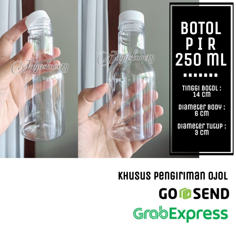 Jual BOTOL PIR 250ML TEBAL 13GR BOTOL PIER KHUSUS GOSEND GRAB diameter ...