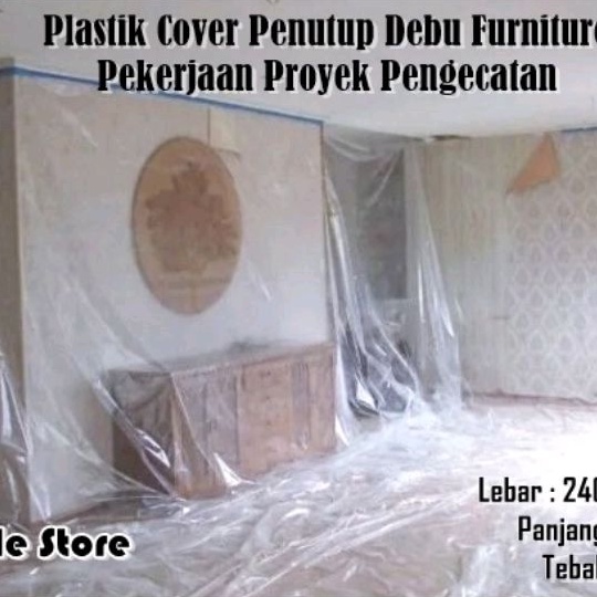 Jual Terpal Bening Penutup Cat dan Debu | Plastik Roll Meteran | Rol ...