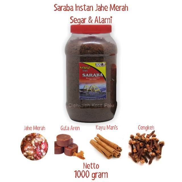 Jual Saraba Instan Jahe Merah Kemasan 1000 gram | Khas Kota Palu ...
