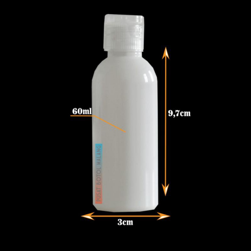 Jual Botol plastik 60ml fliptop (natural putih) | Shopee Indonesia
