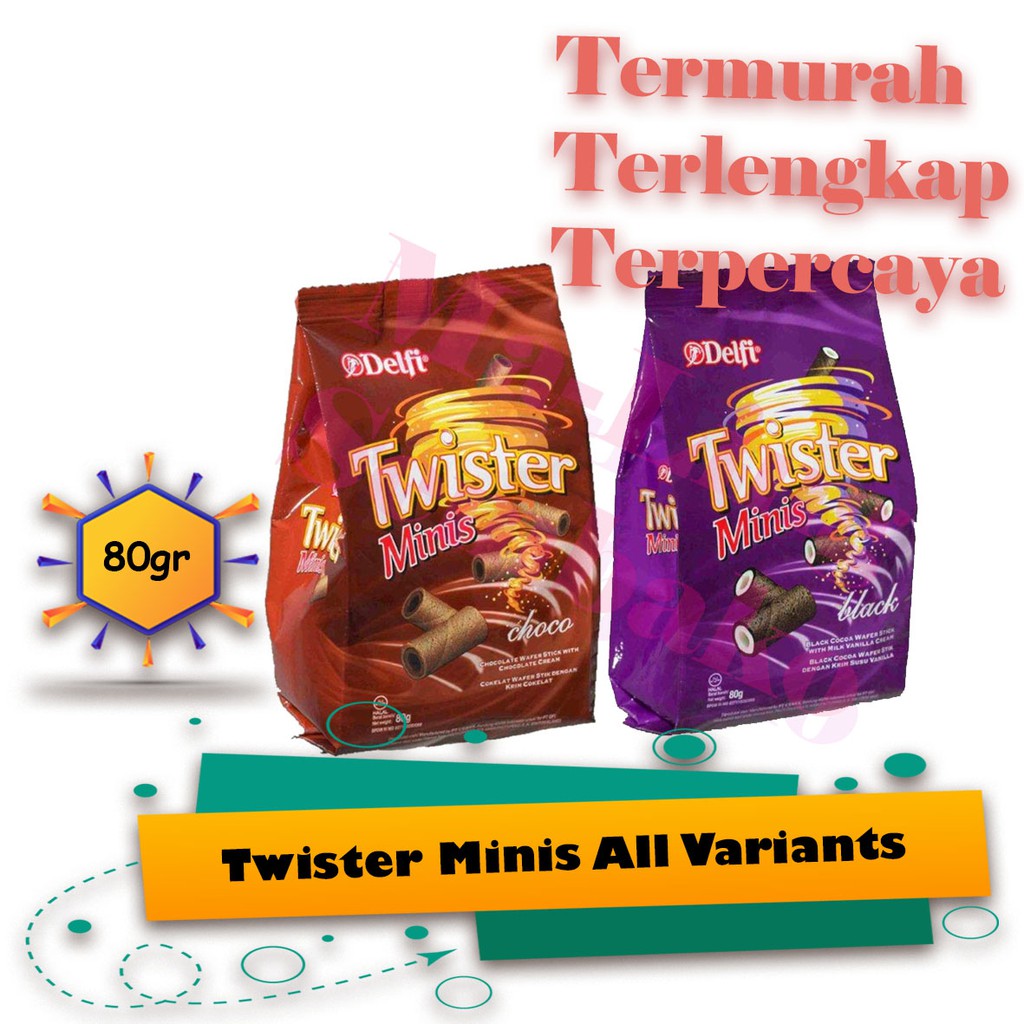 Jual DELFI WAFER STICK WISTER MINIS BLACK VANILLA / TWISTER CHOCO CREAM ...