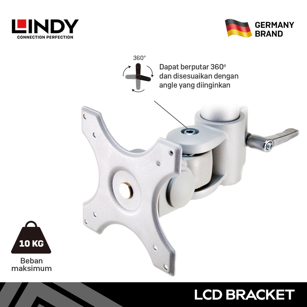 Jual LINDY Bracket TV Monitor LCD Screen Single Flexible Arm Max 10Kg ...