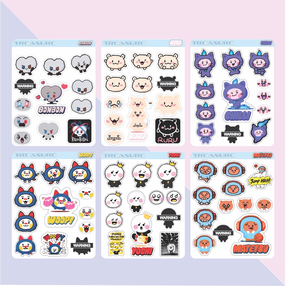Jual STICKER TREASURE TRUZ CHILLY ROMY YOCHI MATETSU BONBON HIKUN LAWOO ...