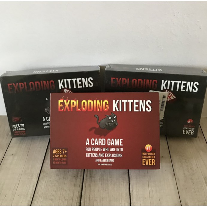 Jual (VIP) Exploding Kittens Exploding Kitten Board Game NSFW original version red box streaking ...