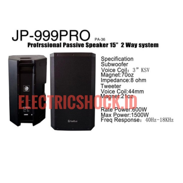 Jual SPEAKER PASIF FIRSTCLASS JP 999 PRO / JP-999PRO PA 36 ORIGINAL ...