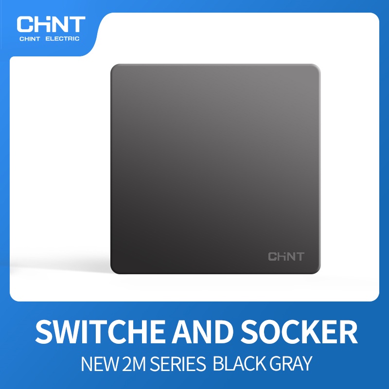 Jual CHINT NEW2M Gray Black 1-gang 1-way Switch / saklar | Shopee Indonesia
