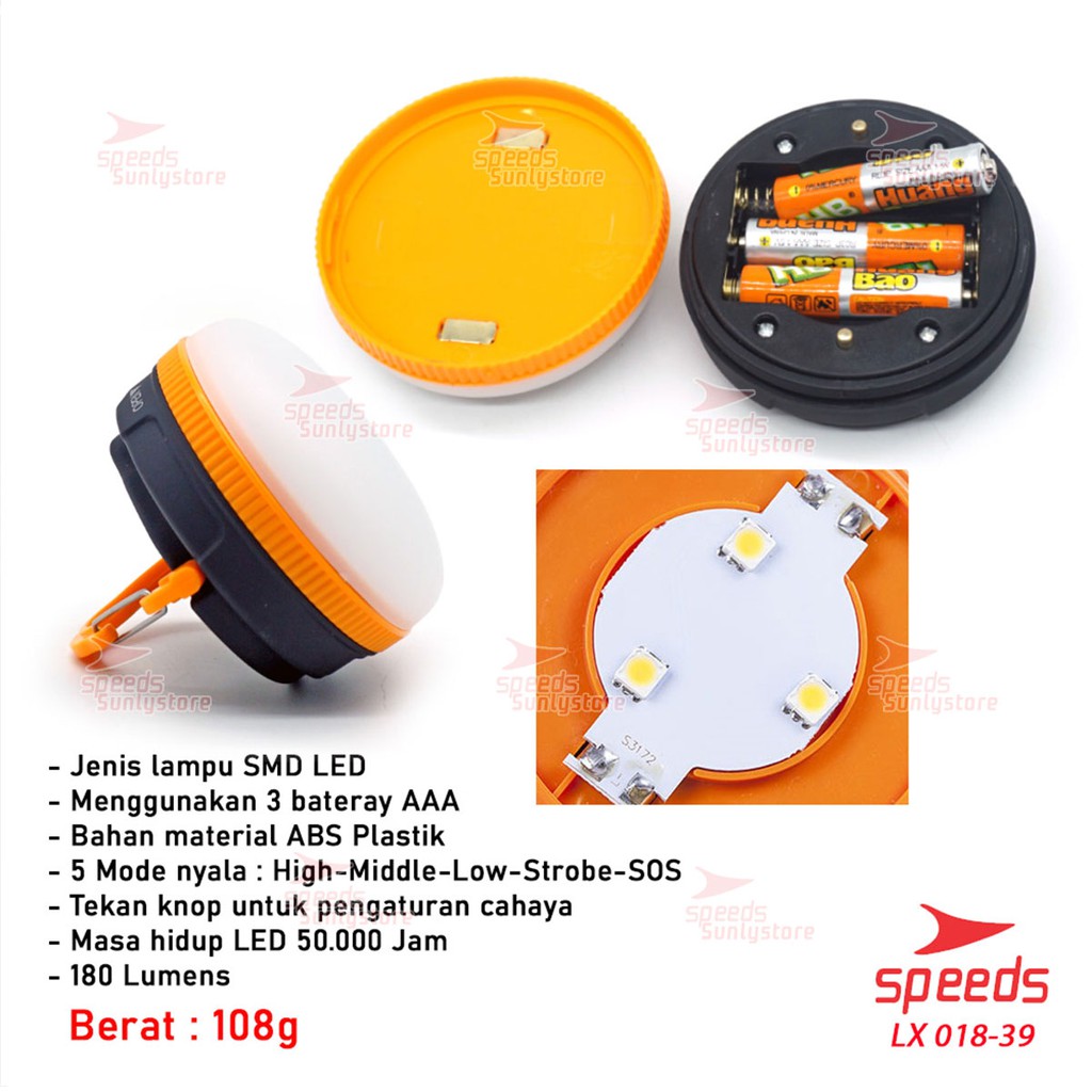 Jual SPEEDS Lampu LED Lampu Emergency Baterai Bohlam Multifungsi Lampu ...
