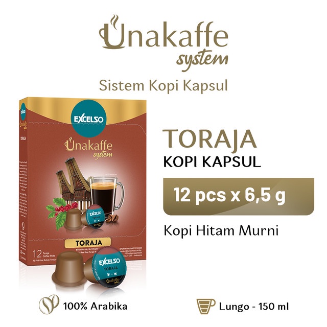 Jual EXCELSO UNAKAFFE Toraja - Kopi Kapsul-Capsule Coffee (12x6,5gr ...