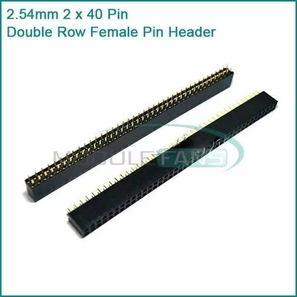 Jual Double Row Female Header 2x40 pin Socket Female Pitch 2 54mm ...
