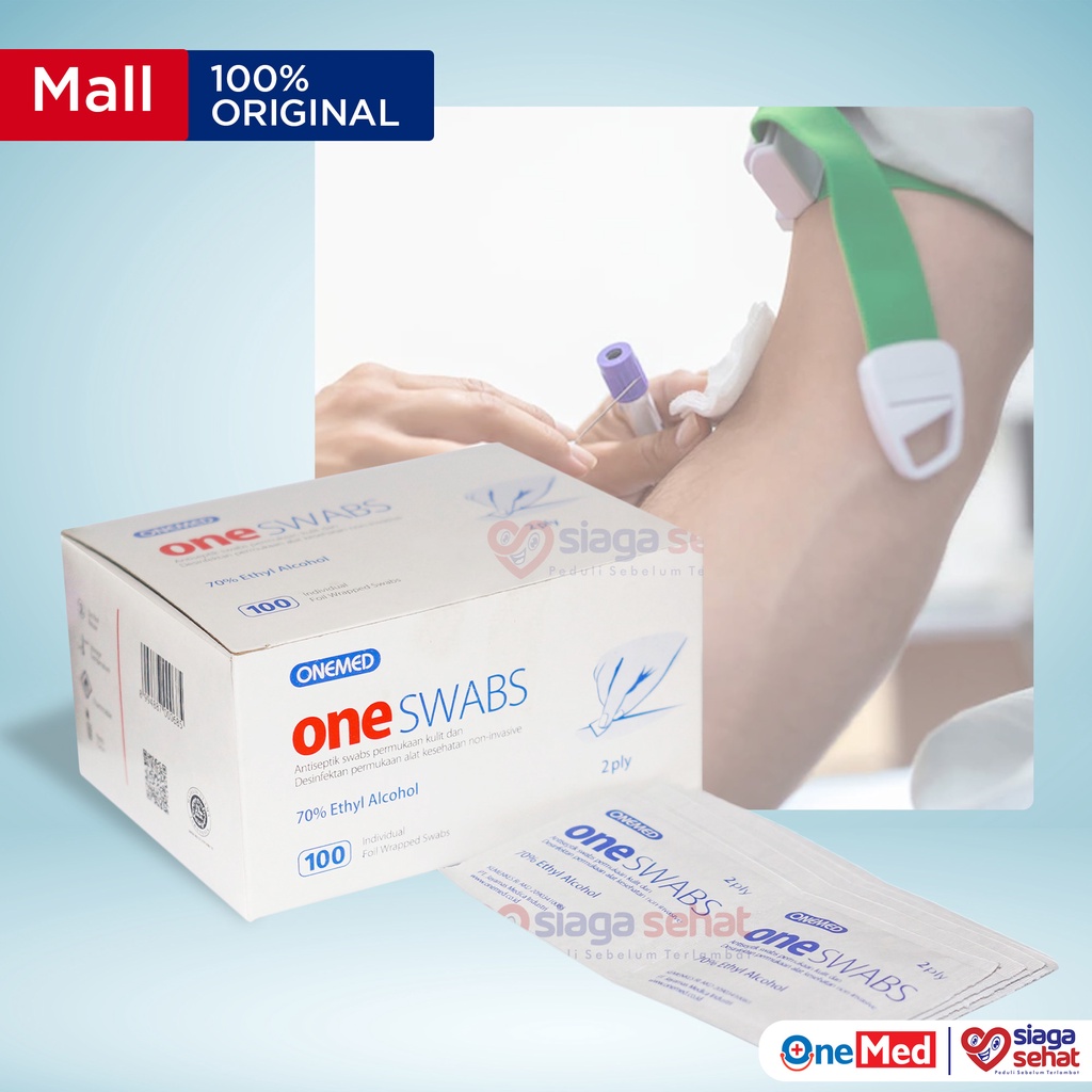 Jual Alcohol Swab - One Swabs 2 ply (Harga 3 Box) (1 Box : 100 pcs ...