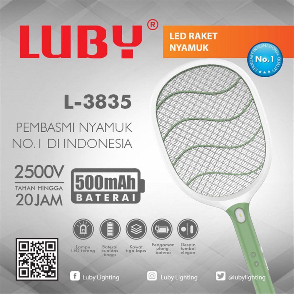 Jual Unik Raket Nyamuk Luby Desain Elagan Whit Led Murah | Shopee Indonesia