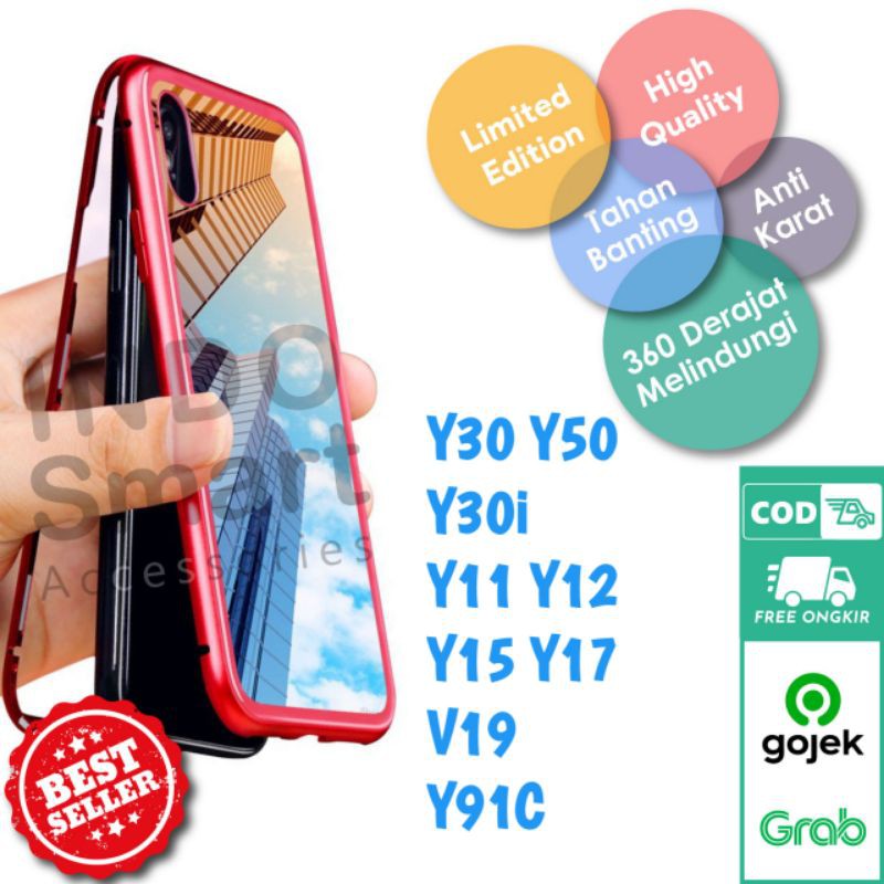 Jual Vivo Y30 Y30i Y50 Y11 Y12 Y15 Y17 V19 Y91C Case Magnet Tempered ...