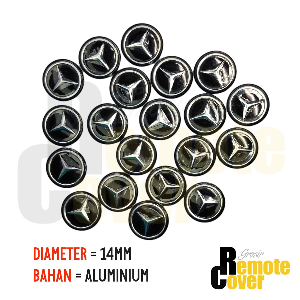 Jual Emblem Kunci Sticker Aluminium Logo Bulat 14mm Kunci Mercedes Benz ...