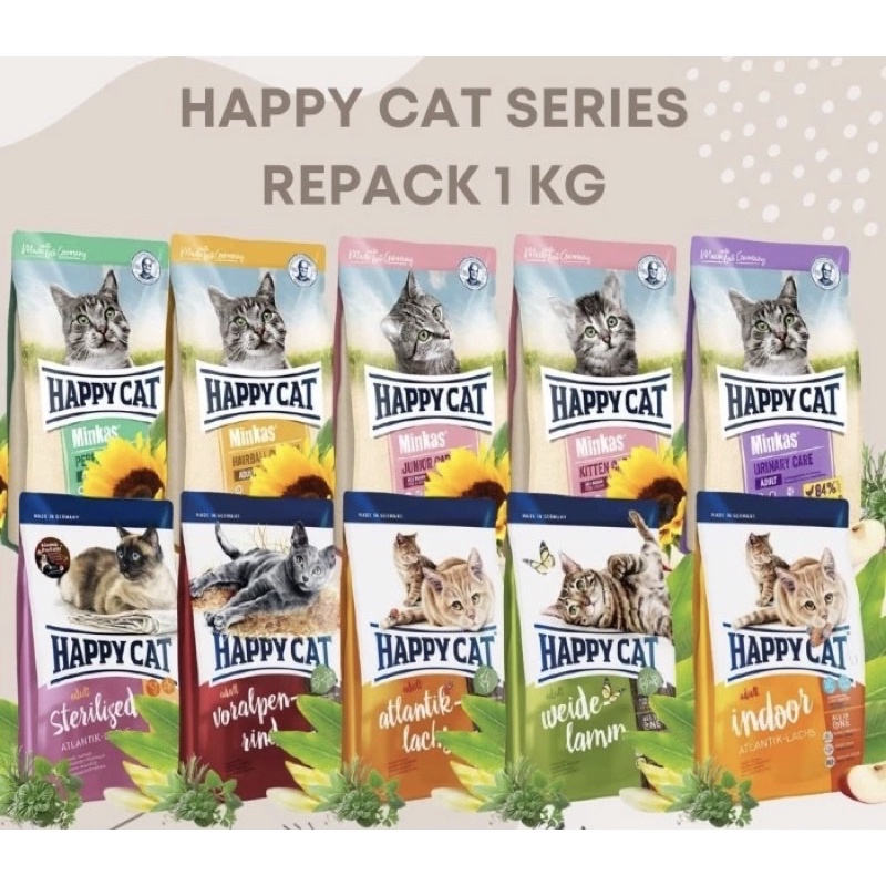 Jual HAPPY CAT ALL VARIANS REPACK 1KG | Shopee Indonesia