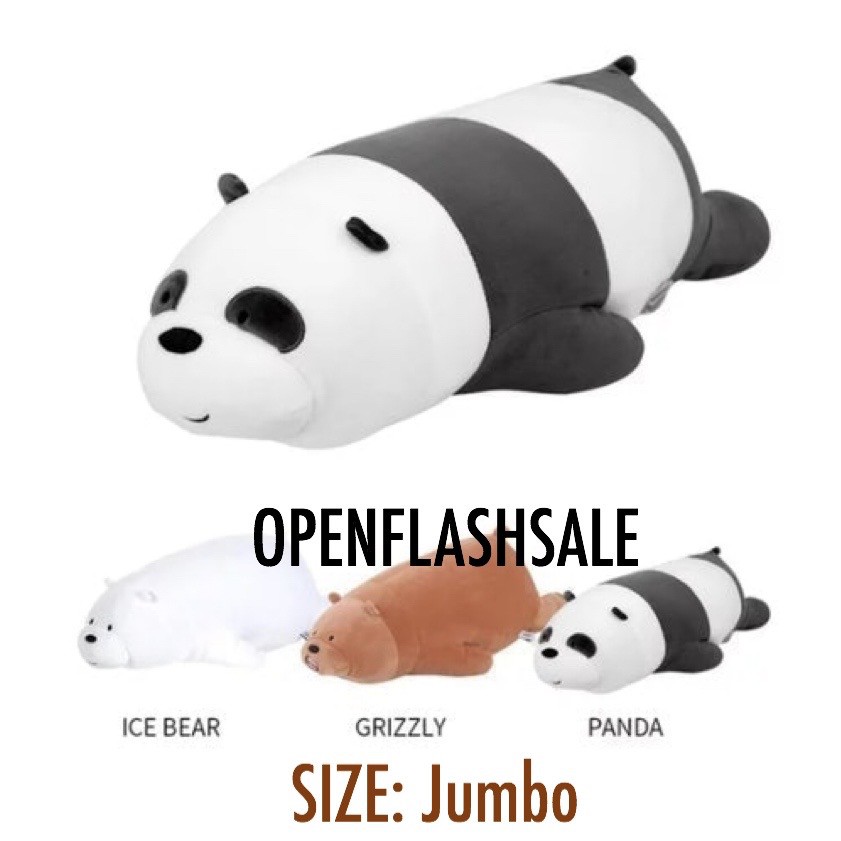 Jual Miniso we bare bears Jumbo / boneka lying position bolster plush ...