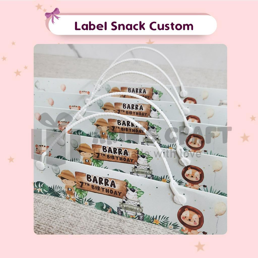 Jual Goodie Bag Label Custom / Tag Snack Ultah / Label Bag Custom ...