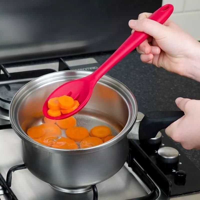 Jual HVN - Slotted Spoon Sendok Sutil Lubang Silikon Sendok Masak ...