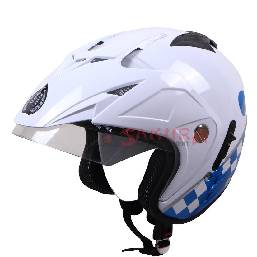 Jual Helm Polisi Lantas Polisi Lalu Lintas Double Kaca Visor White SNI ...
