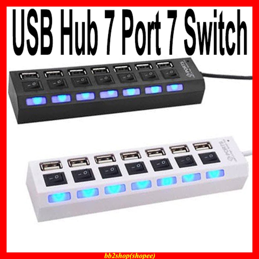 Jual USB Hub 7 Port Slot Dengan Saklar Colokan Flashdisk Flash drive ...