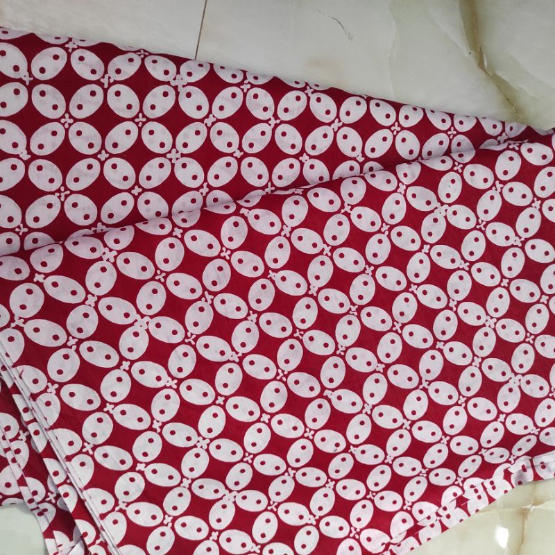 Jual KAIN BATIK WARNA MERAH PUTIH / KAIN BATIK LAWASAN MOTIF TRUNTUM ...