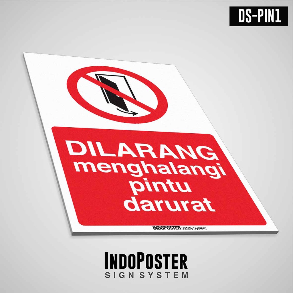 Jual Safety Sign Rambu K3 PVC ISO Dilarang Menghalangi Pintu Darurat ...
