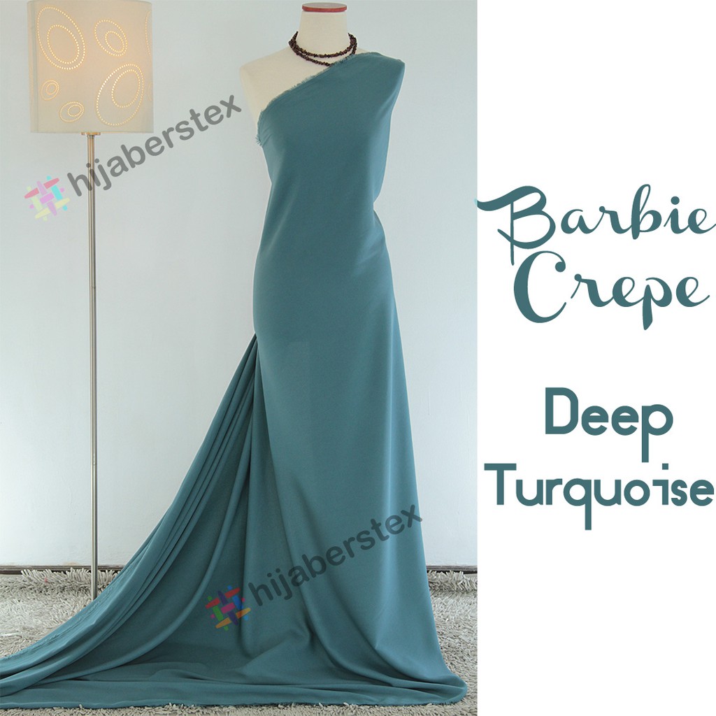 Jual 1/2 Meter Kain BARBIE CREPE Deep Turquoise (ecer warna - DC ...