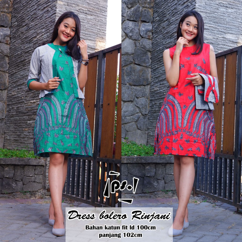 Jual Dress Bolero Rinjani Dress Batik Cantik Dress Bolero Seragam Batik ...