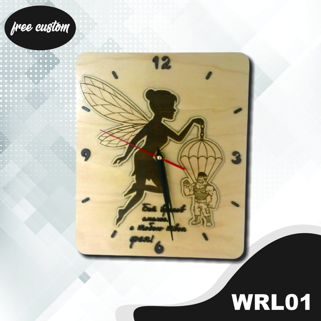 Jual JAM DINDING CUSTOM KAYU UNIK KARAKTER MOTIF TINGKERBEL TERBARU ...