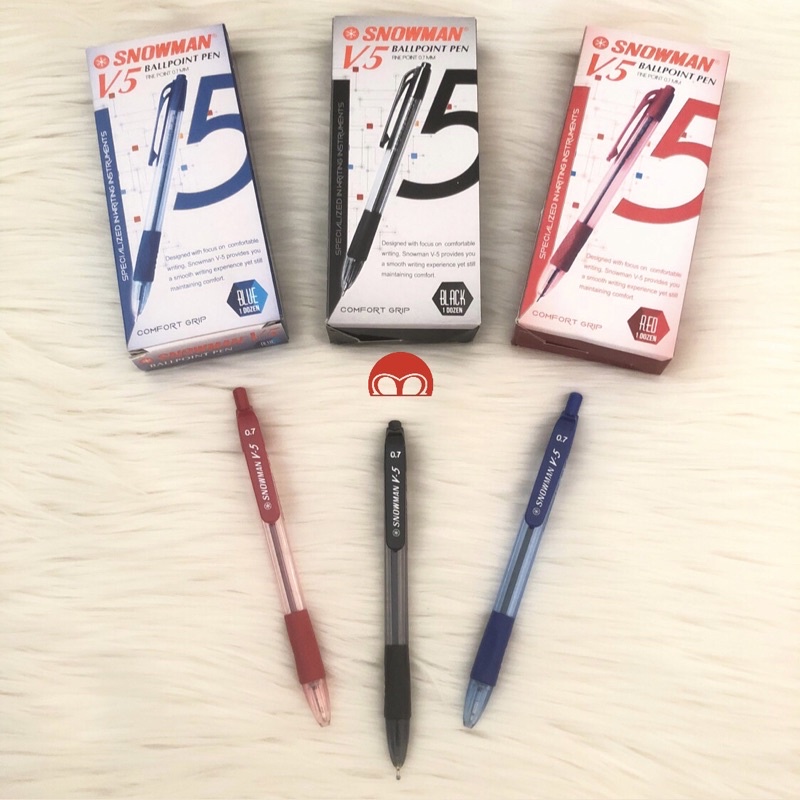 Jual Ballpoint Pen Snowman V5 Bolpen Pena V-5 Comfort Grip 0.7 mm ...