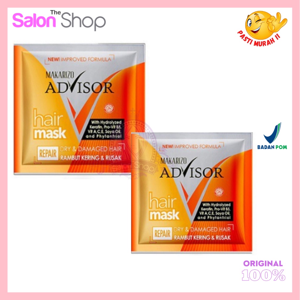 Jual Makarizo Advisor Hair Repair Mask Sachet 15ml Masker rambut sachet ...