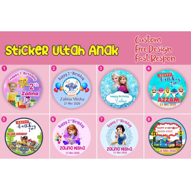 Jual Sticker Ulang Tahun Custom Free design | Shopee Indonesia